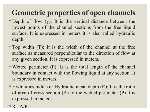 Types of flow in open channel | PPT | Geography | Science