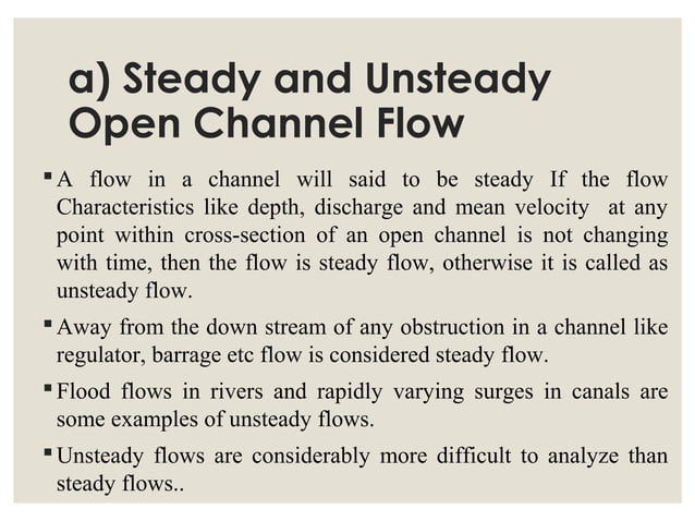 Types of flow in open channel | PPT | Geography | Science