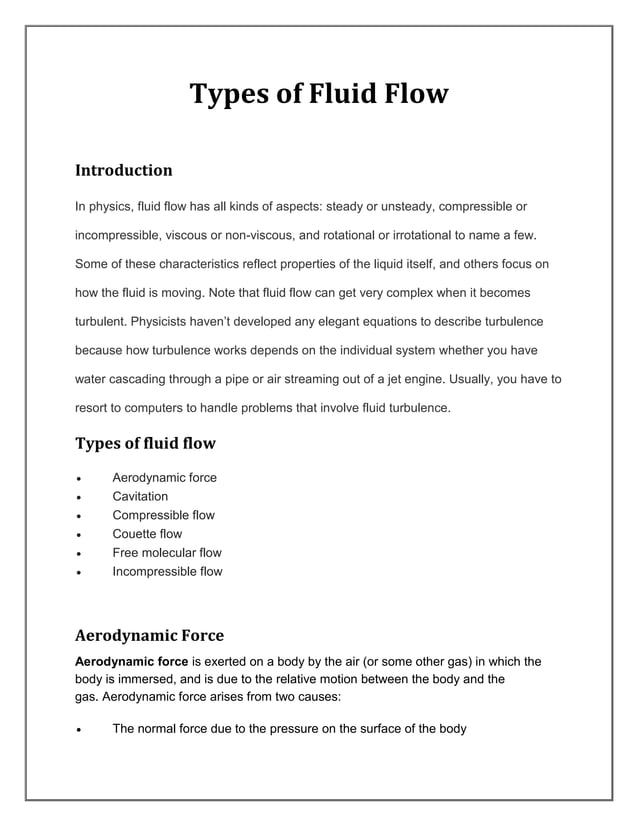 Types of fluid flow | PDF