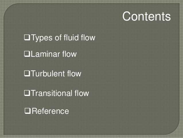 Types of fluid flow