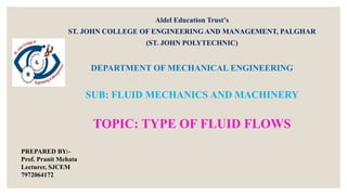 Types of fluid flows | PPTX