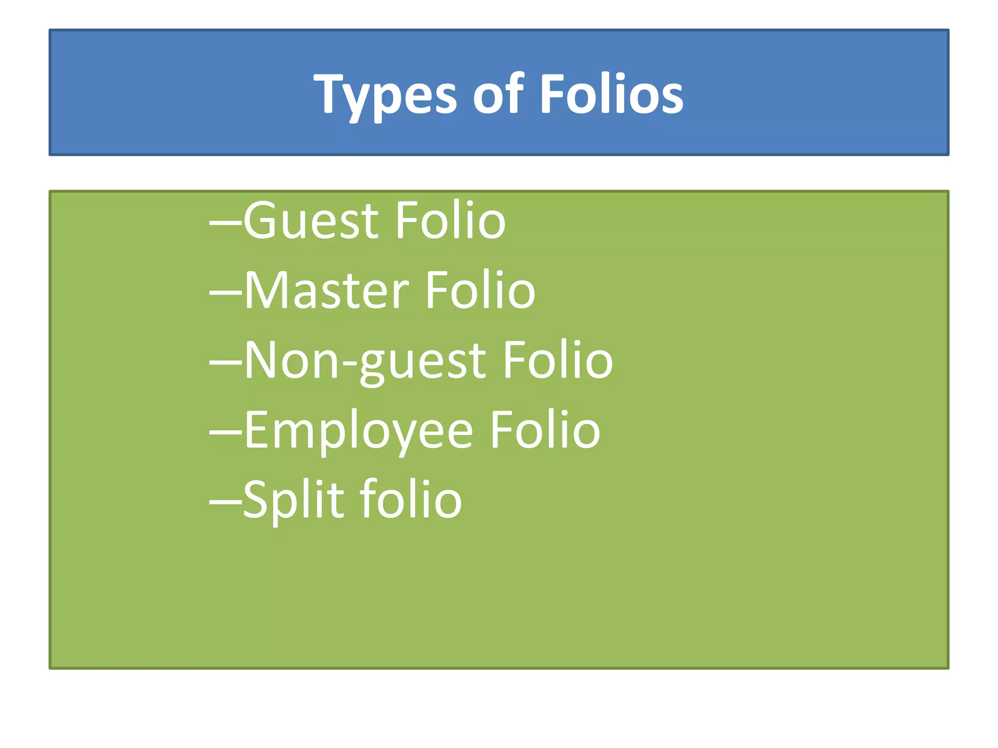 TYPES OF GUEST FOLIOS | PPTX