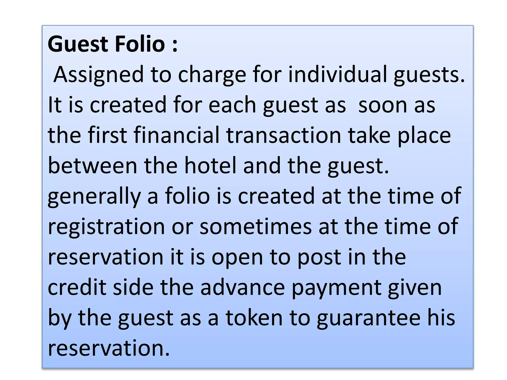 TYPES OF GUEST FOLIOS | PPTX