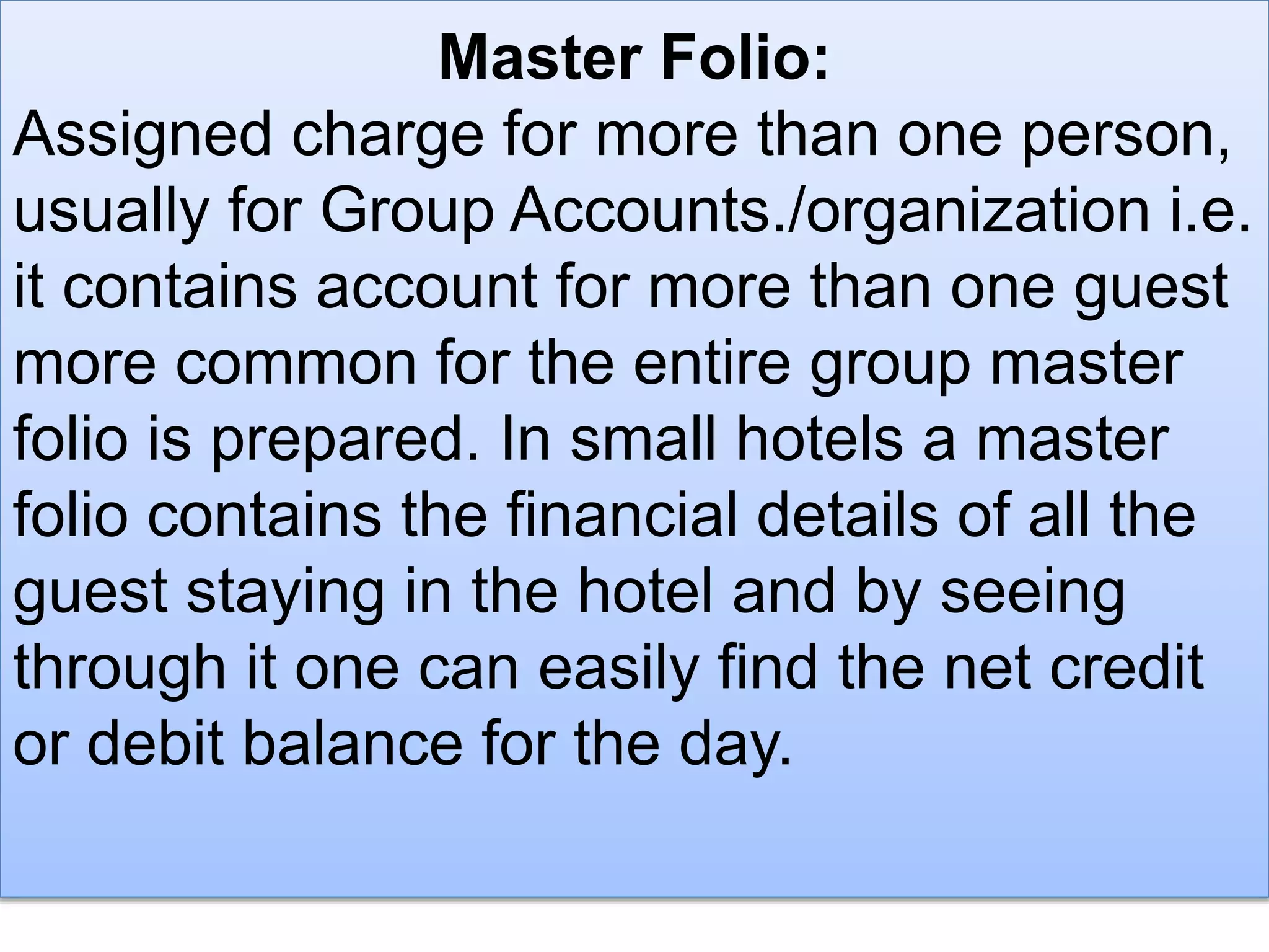 TYPES OF GUEST FOLIOS | PPTX