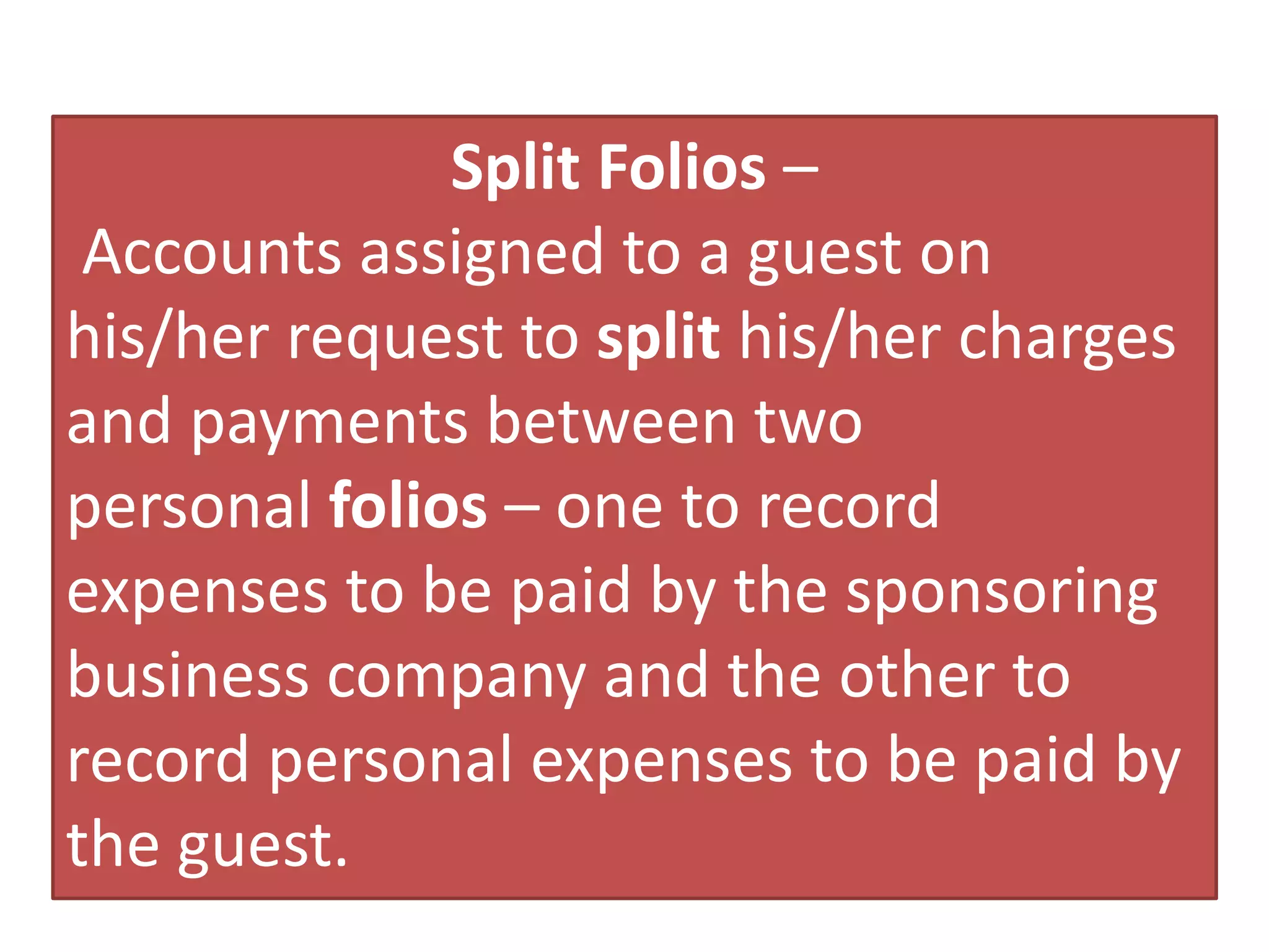 TYPES OF GUEST FOLIOS | PPTX