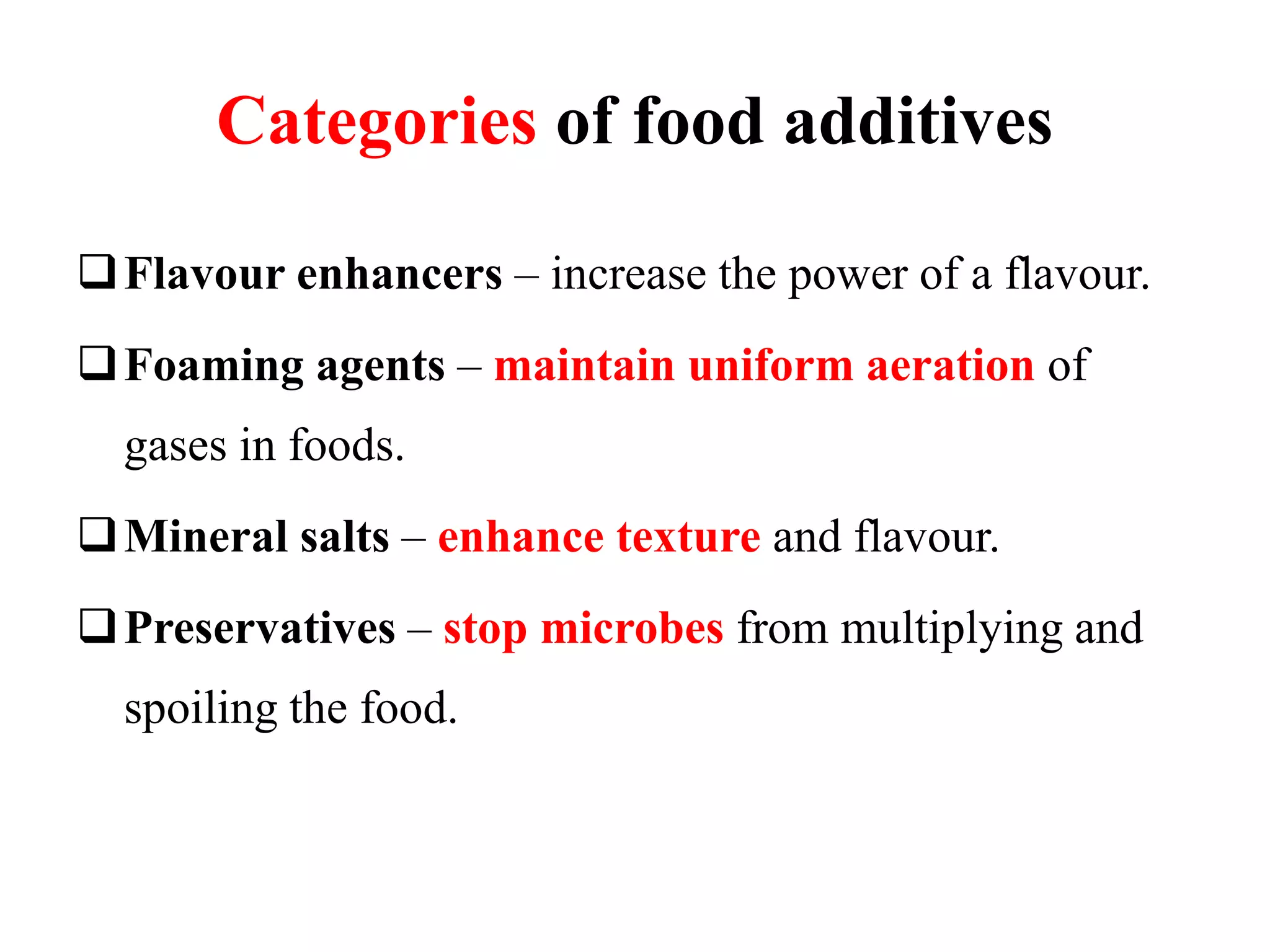 Types of food additives | PPTX
