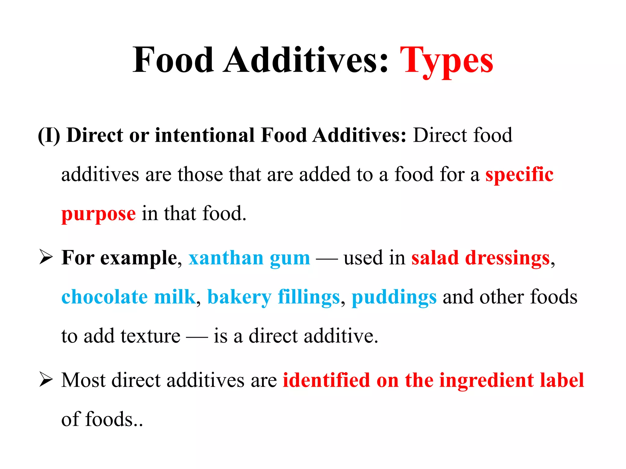 Types of food additives | PPTX