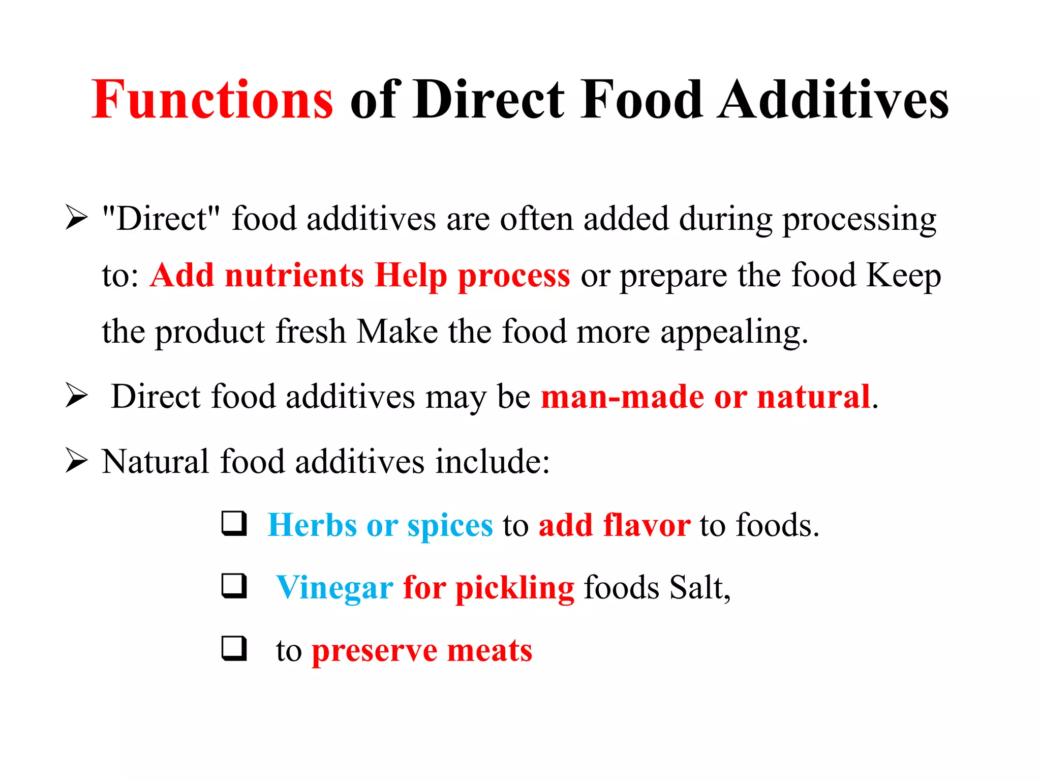 Types of food additives | PPTX