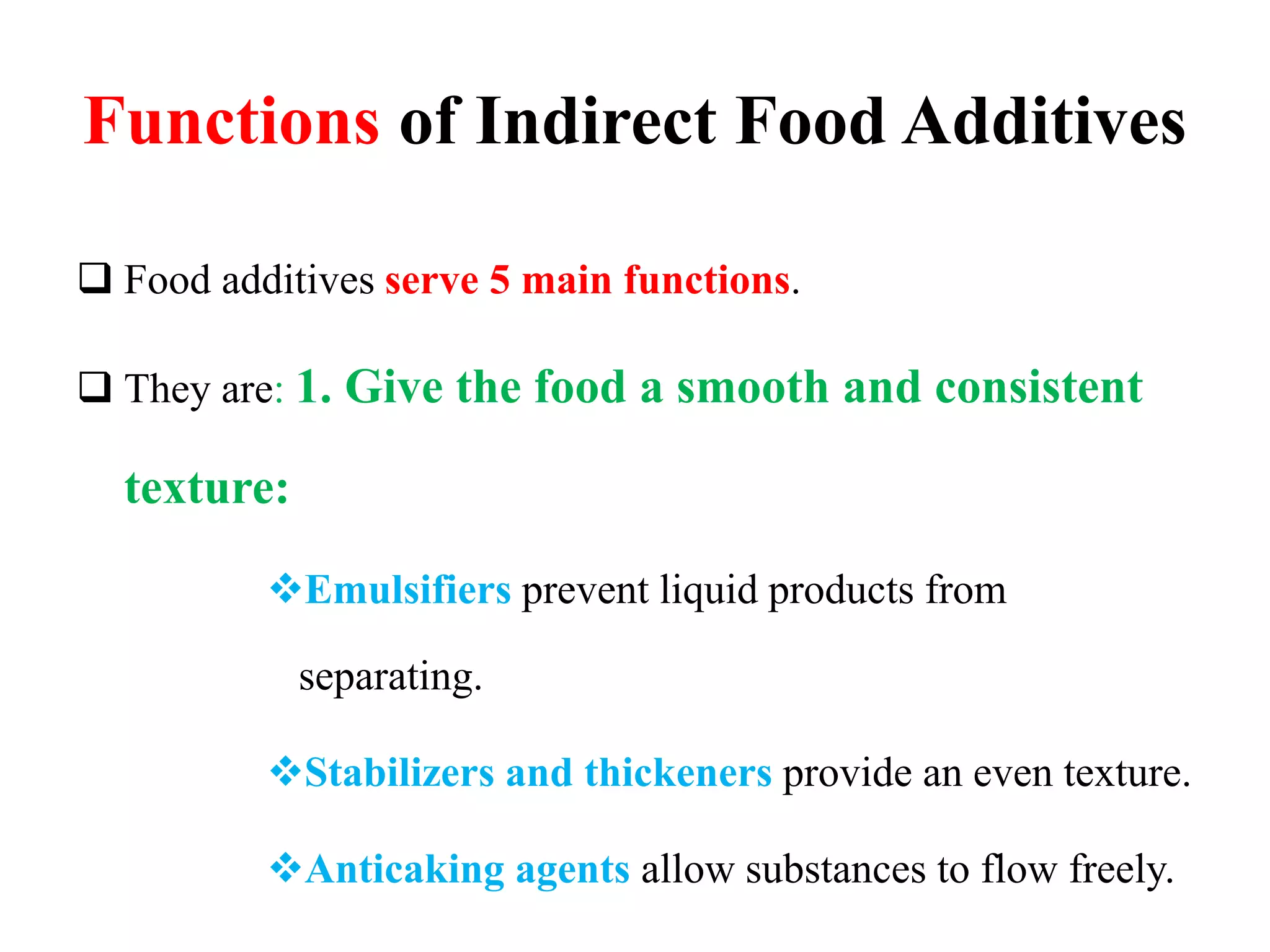 Types of food additives | PPTX