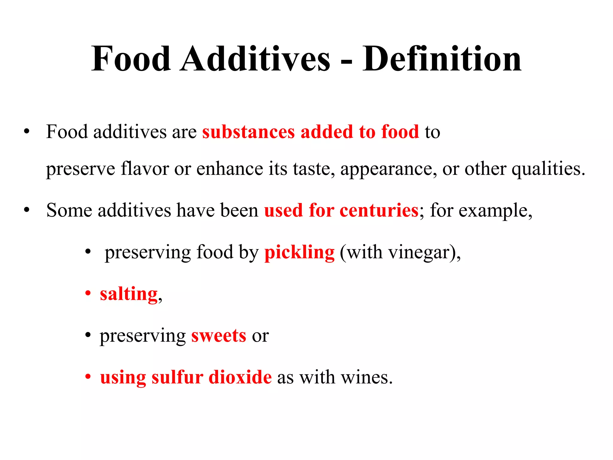 Types of food additives | PPTX