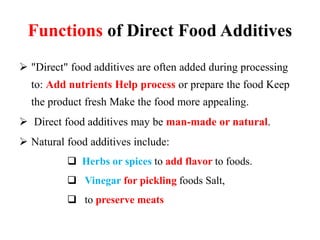 Types of food additives | PPTX