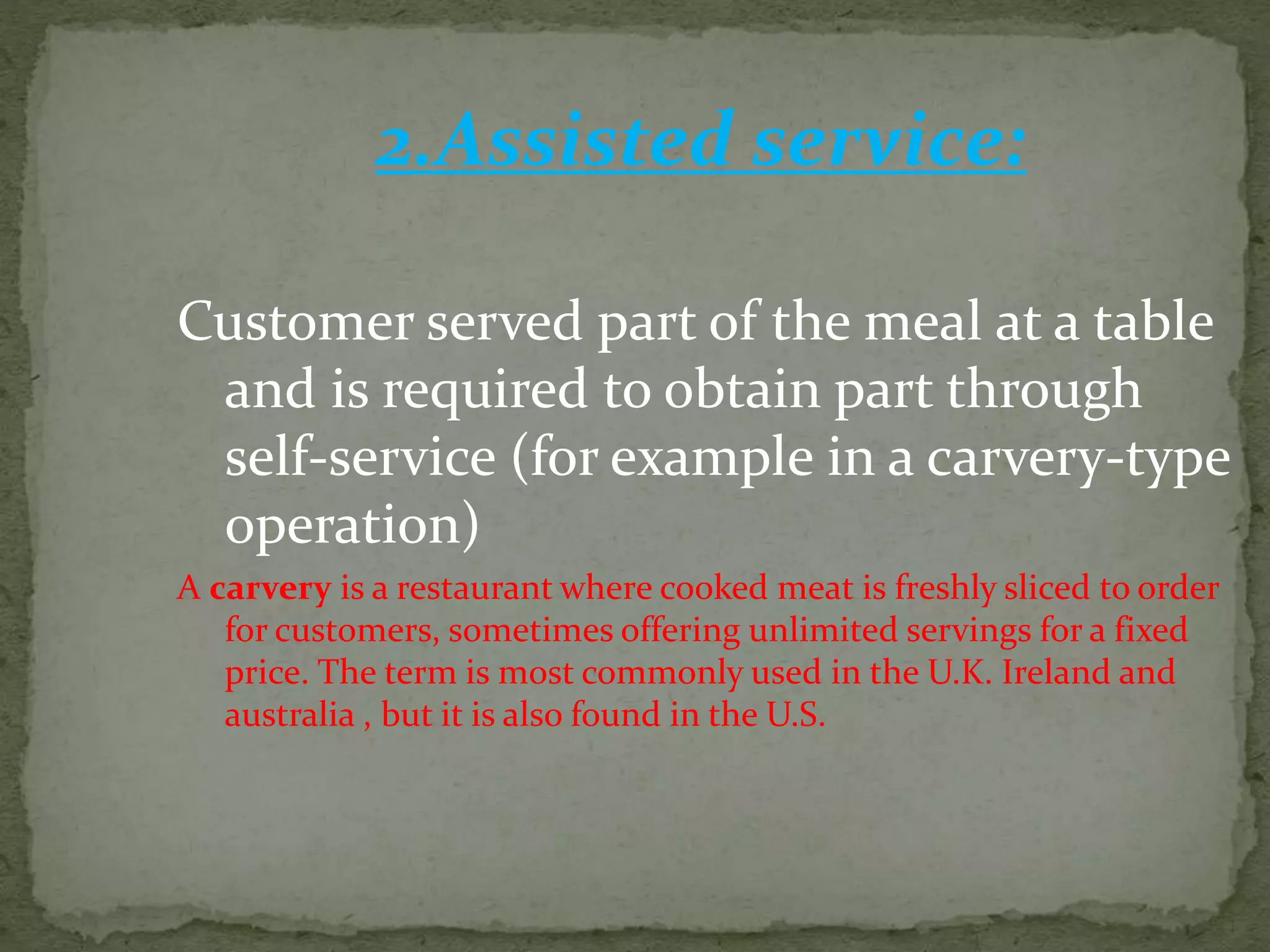 Types of food and beverage services | PPTX