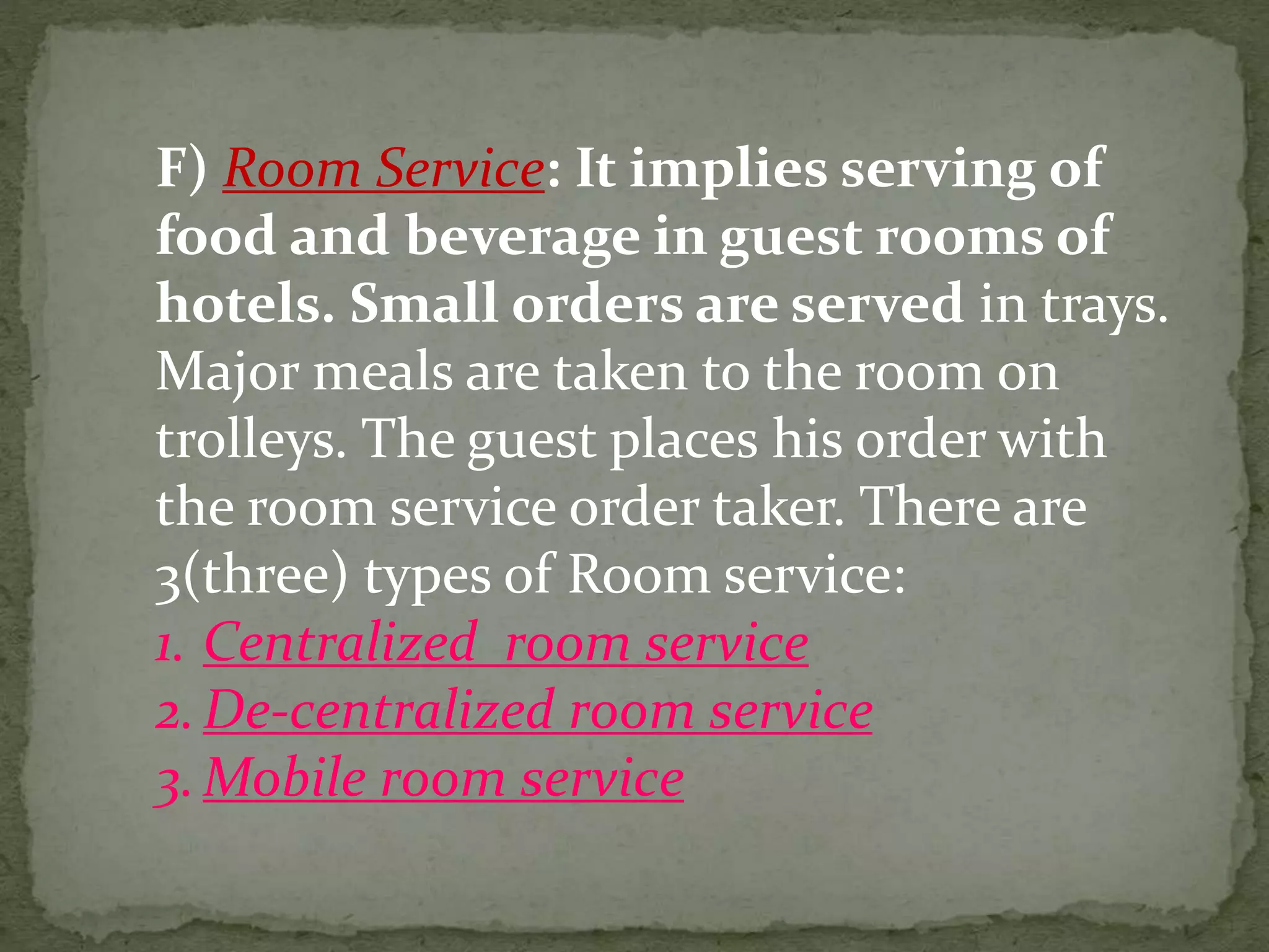 Types of food and beverage services | PPTX