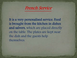 Types of food and beverage services | PPTX