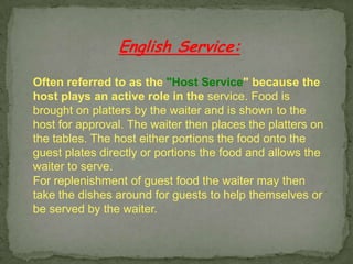 Types of food and beverage services | PPTX