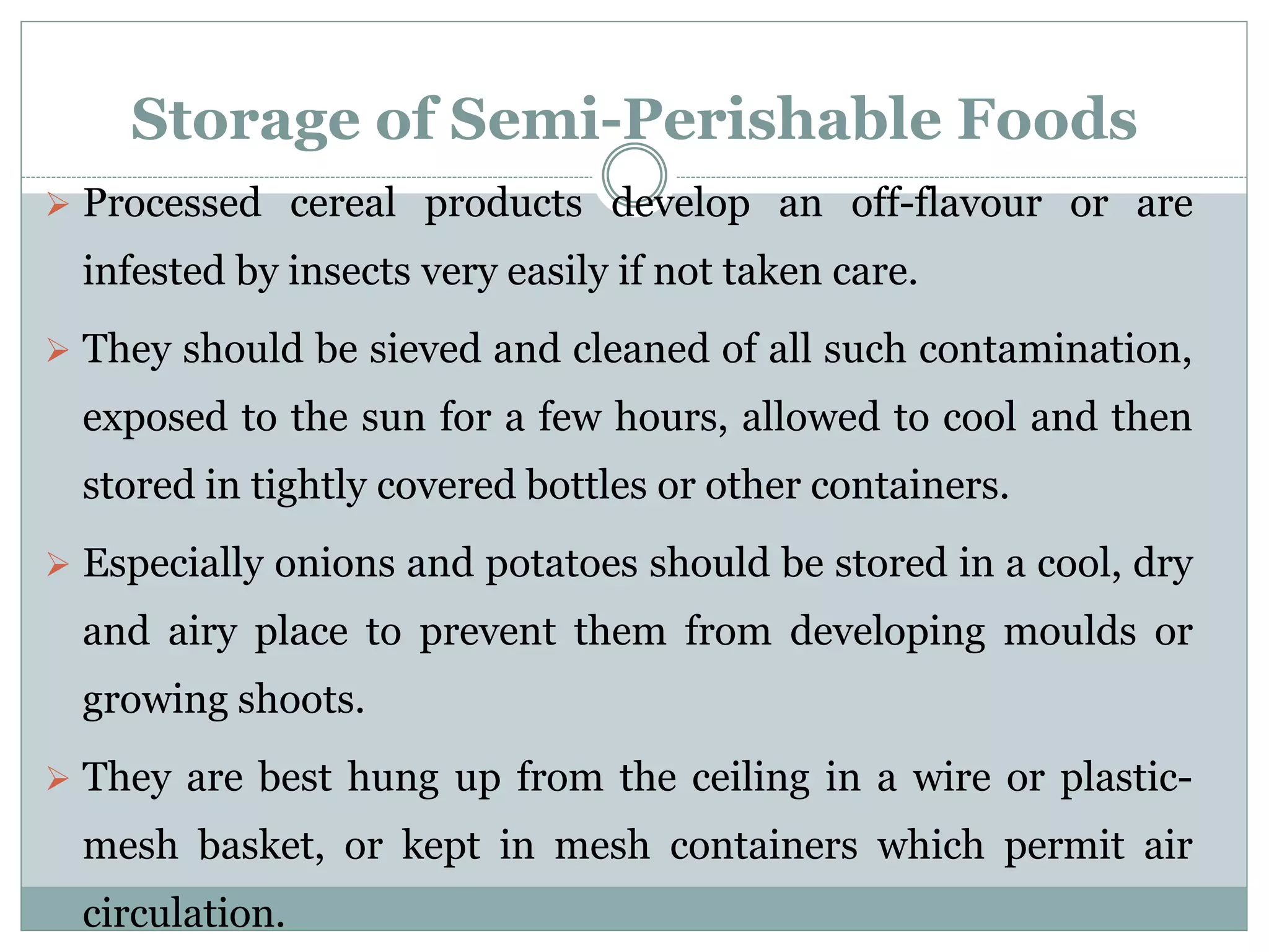 Types of food based on its perishability - DR KG/KCET | PPTX