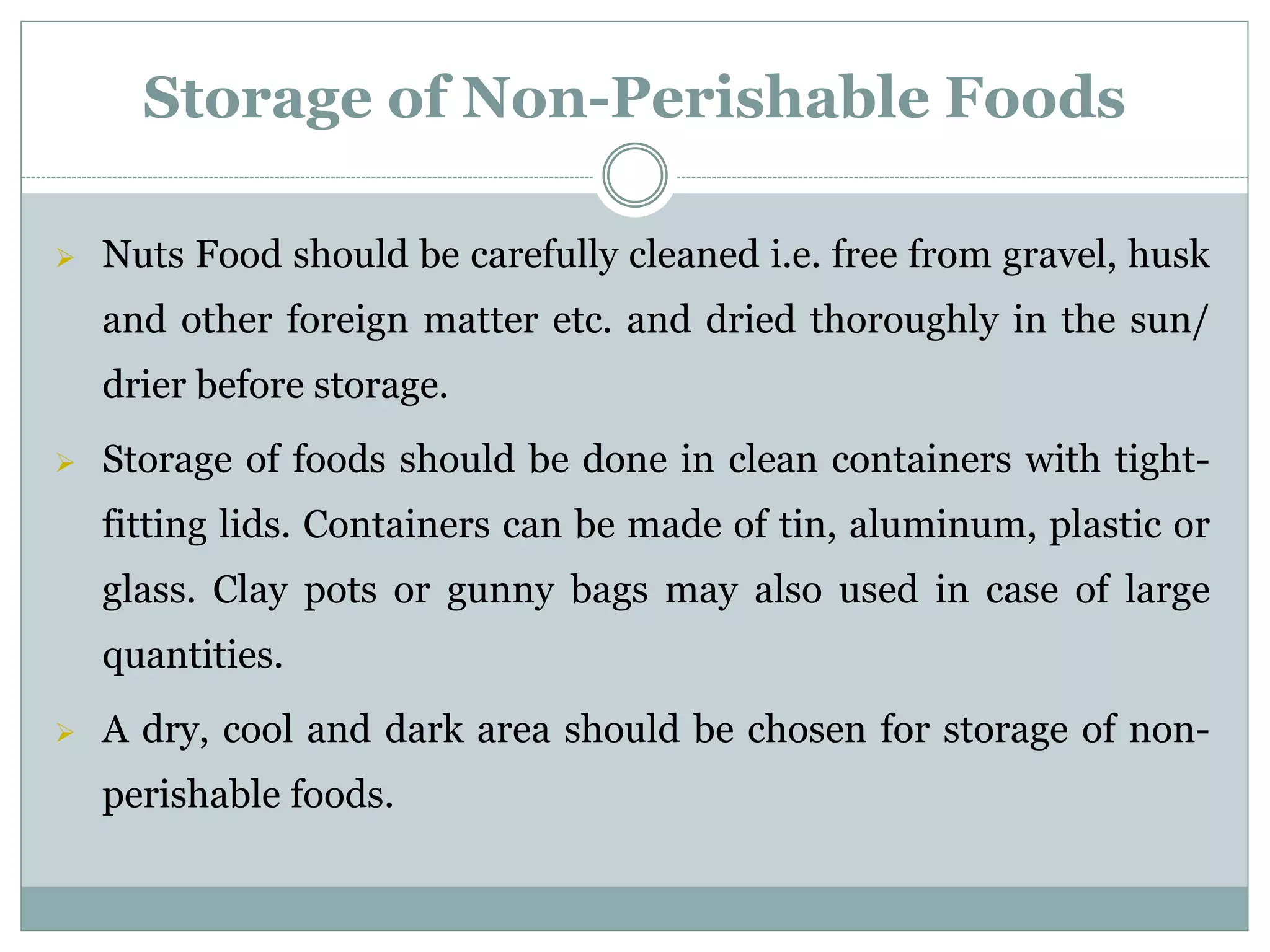 Types of food based on its perishability - DR KG/KCET | PPTX