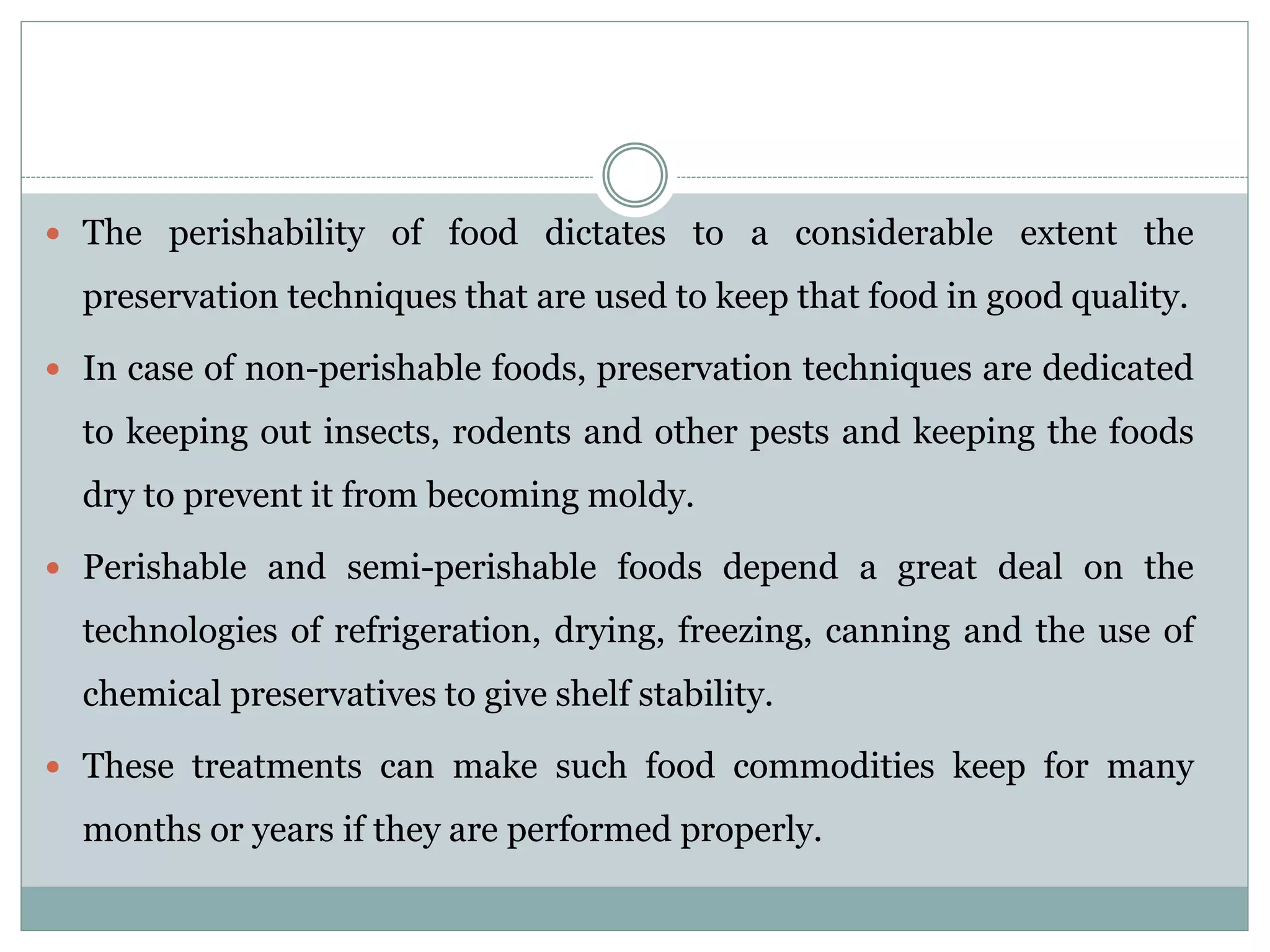 Types of food based on its perishability - DR KG/KCET | PPTX