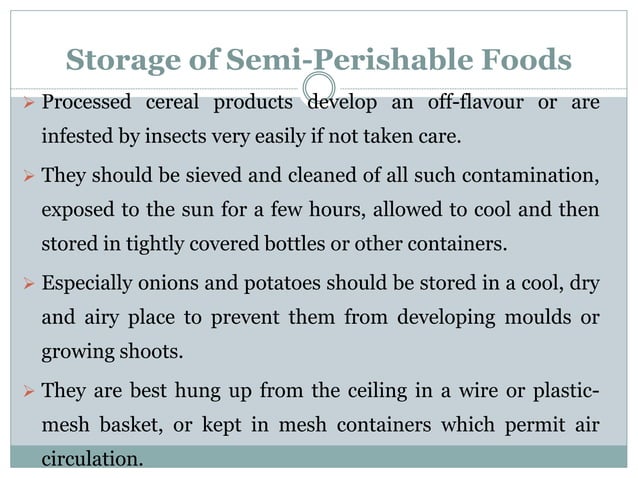 Types of food based on its perishability - DR KG/KCET | PPTX