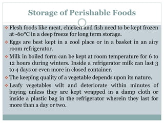 Types of food based on its perishability - DR KG/KCET | PPTX