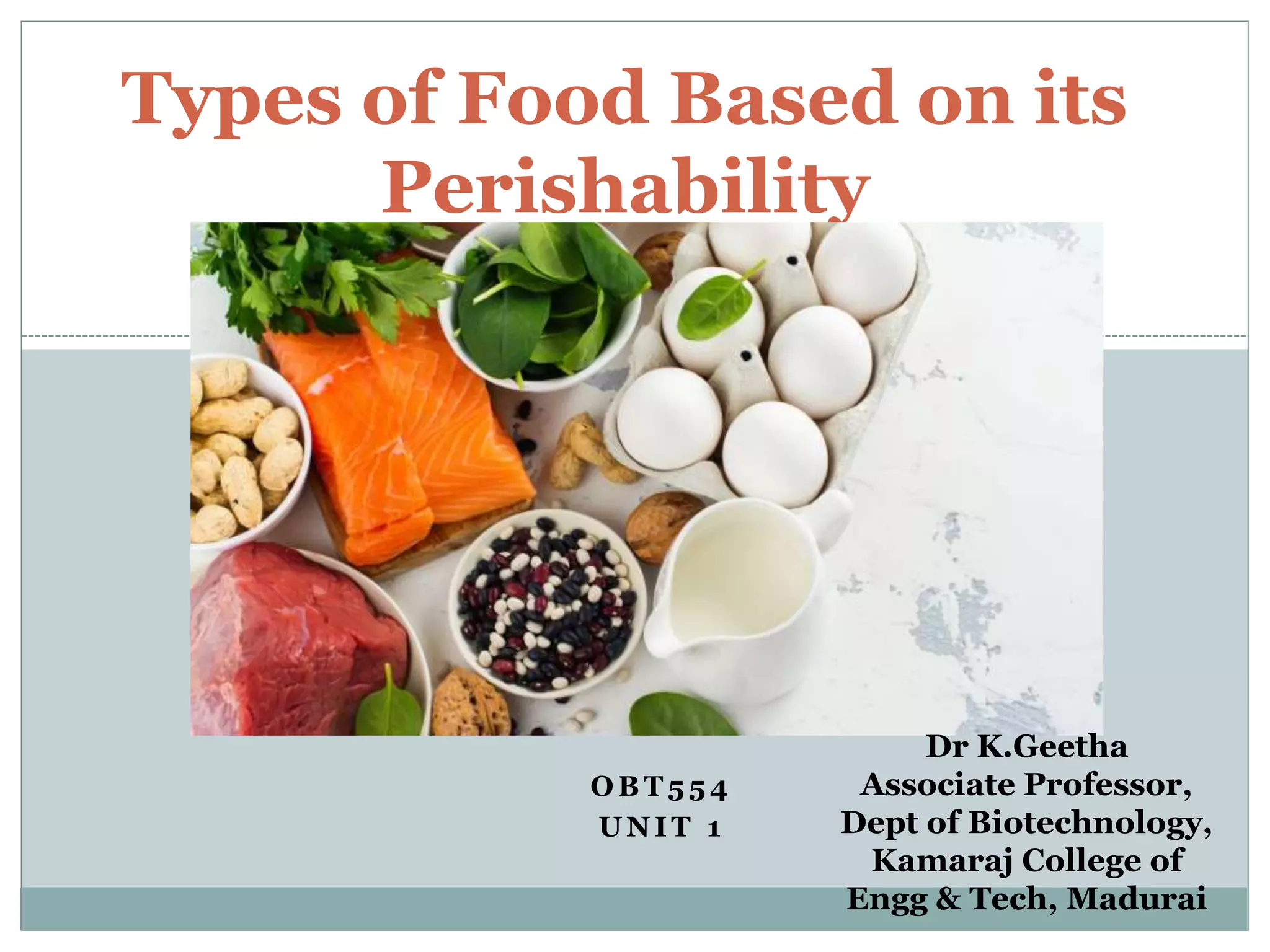Types of food based on its perishability | PDF