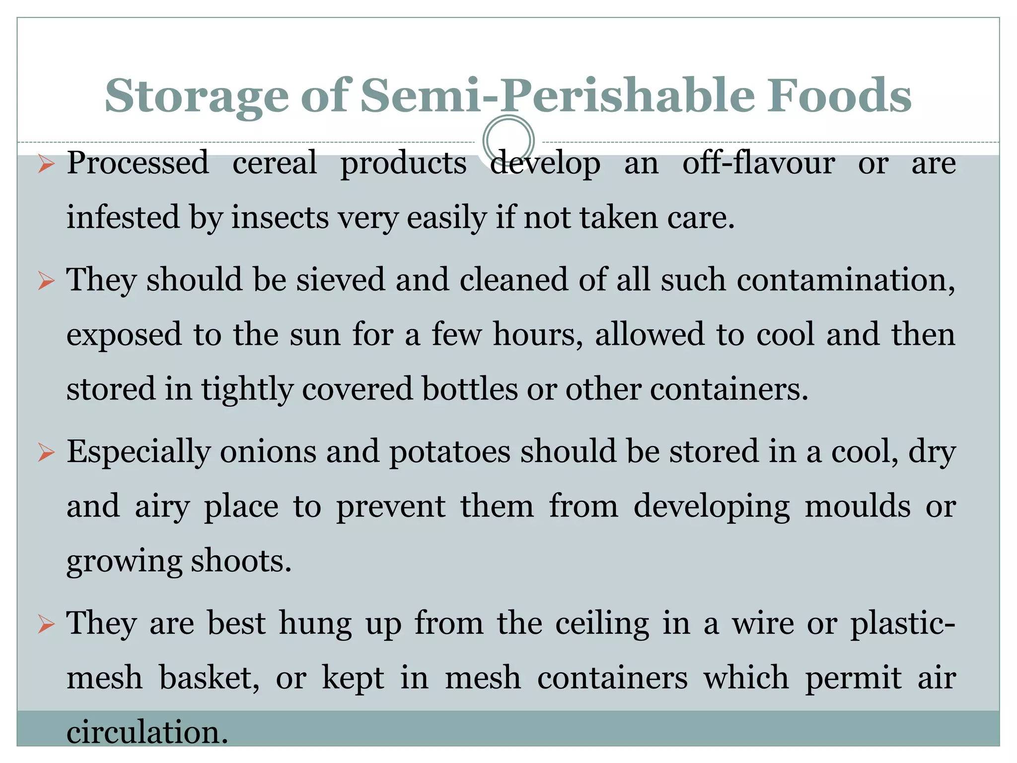 Types of food based on its perishability | PDF