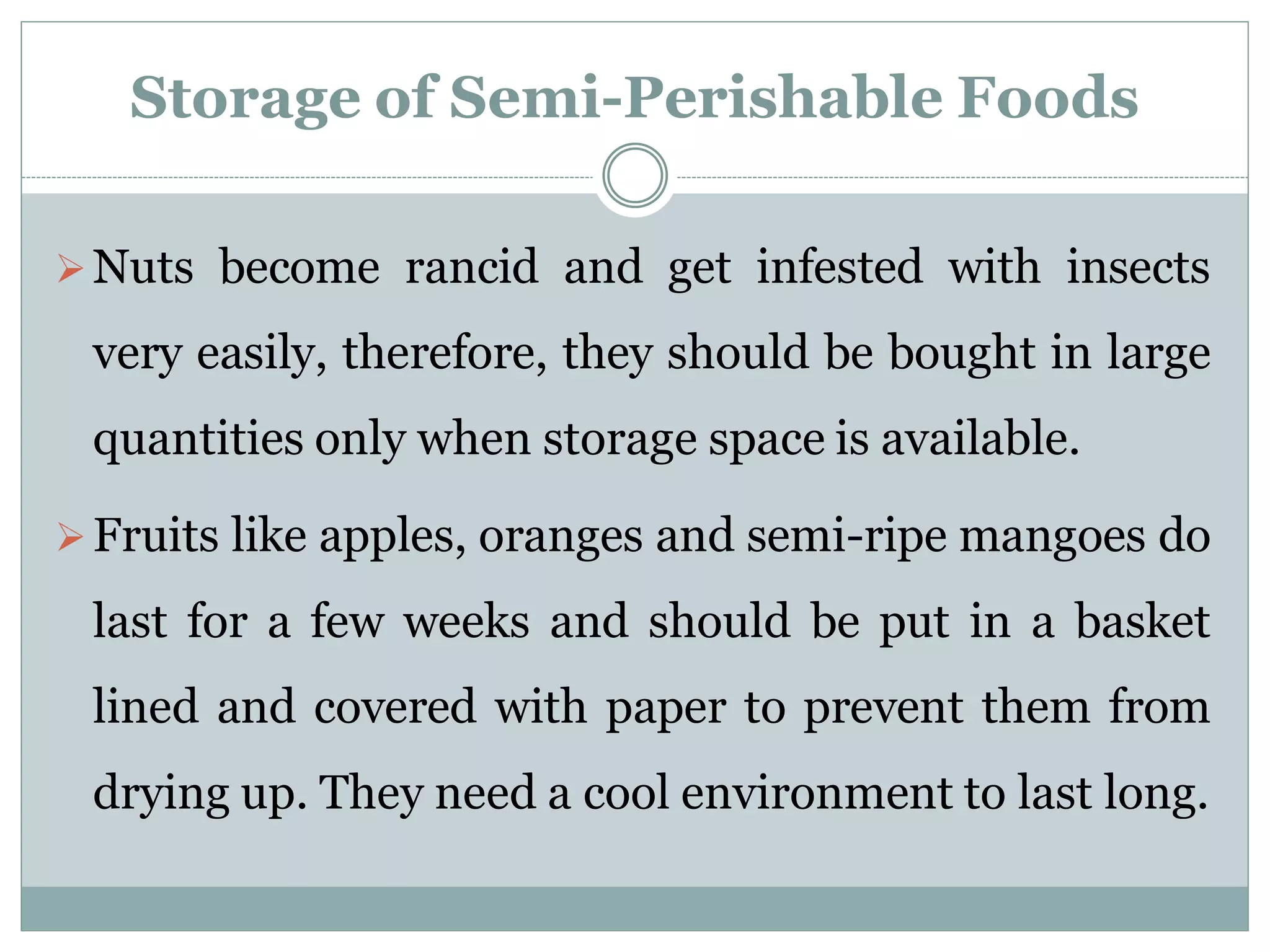 Types of food based on its perishability | PDF