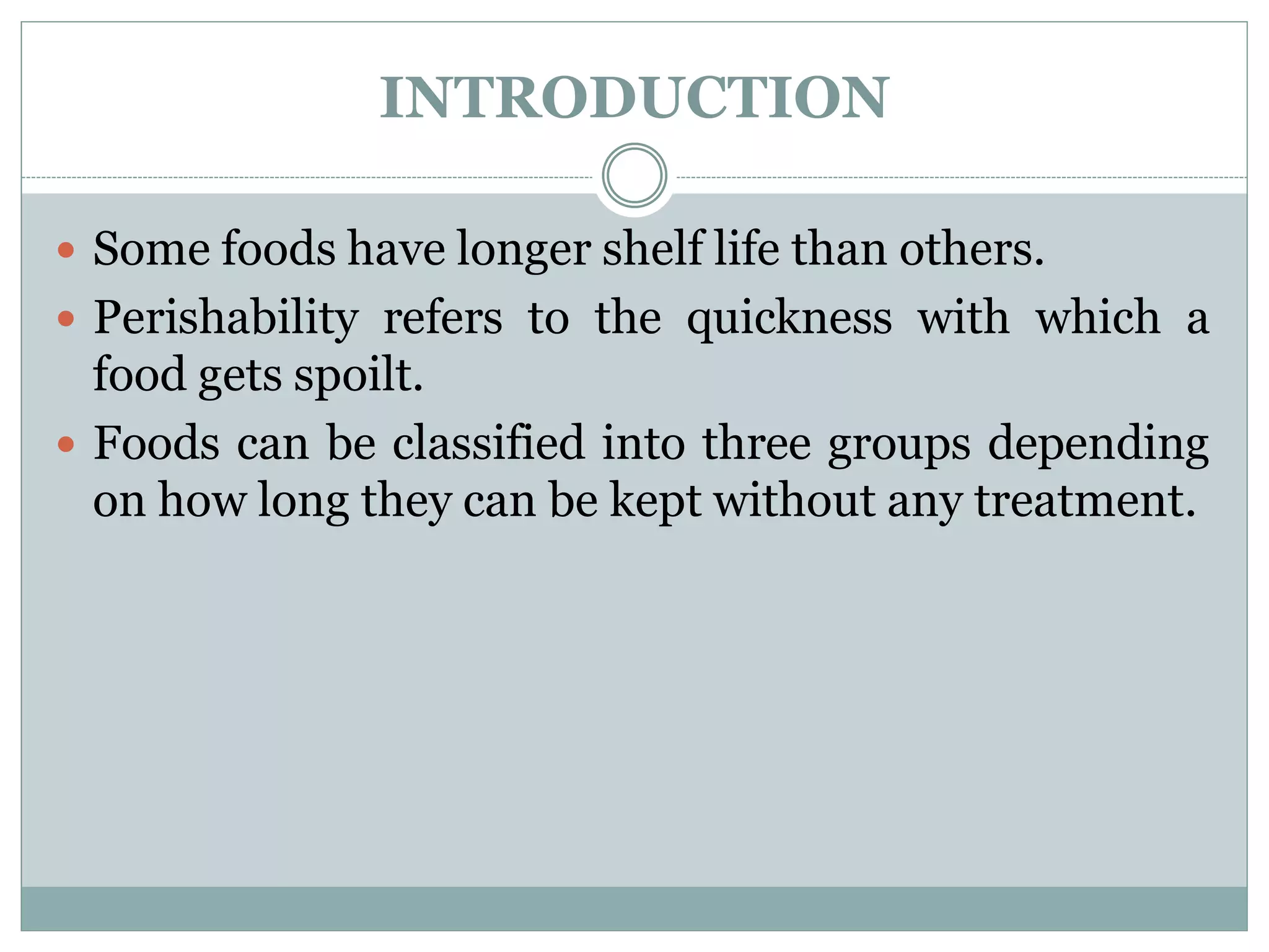 Types of food based on its perishability | PDF