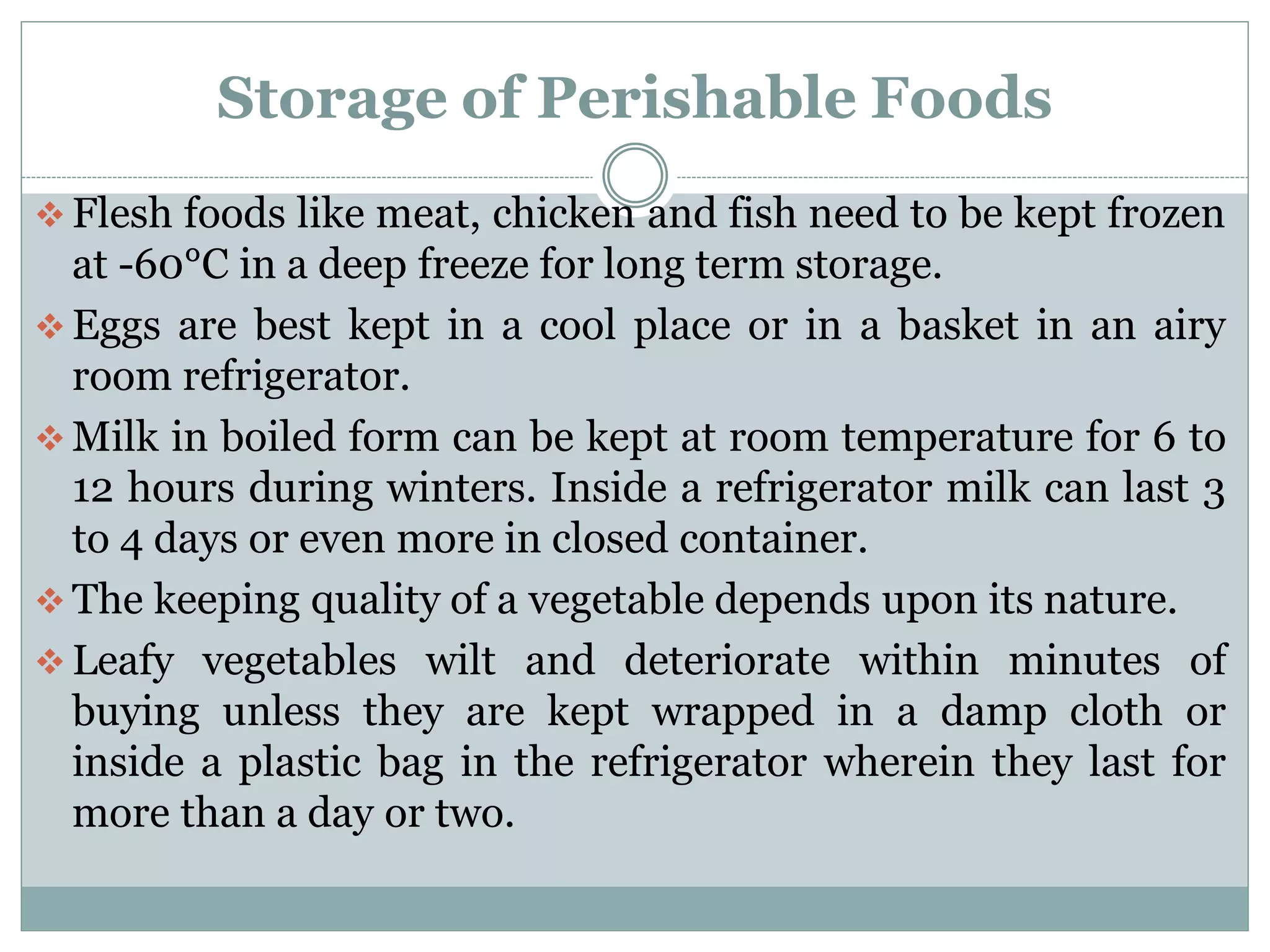 Types of food based on its perishability | PDF