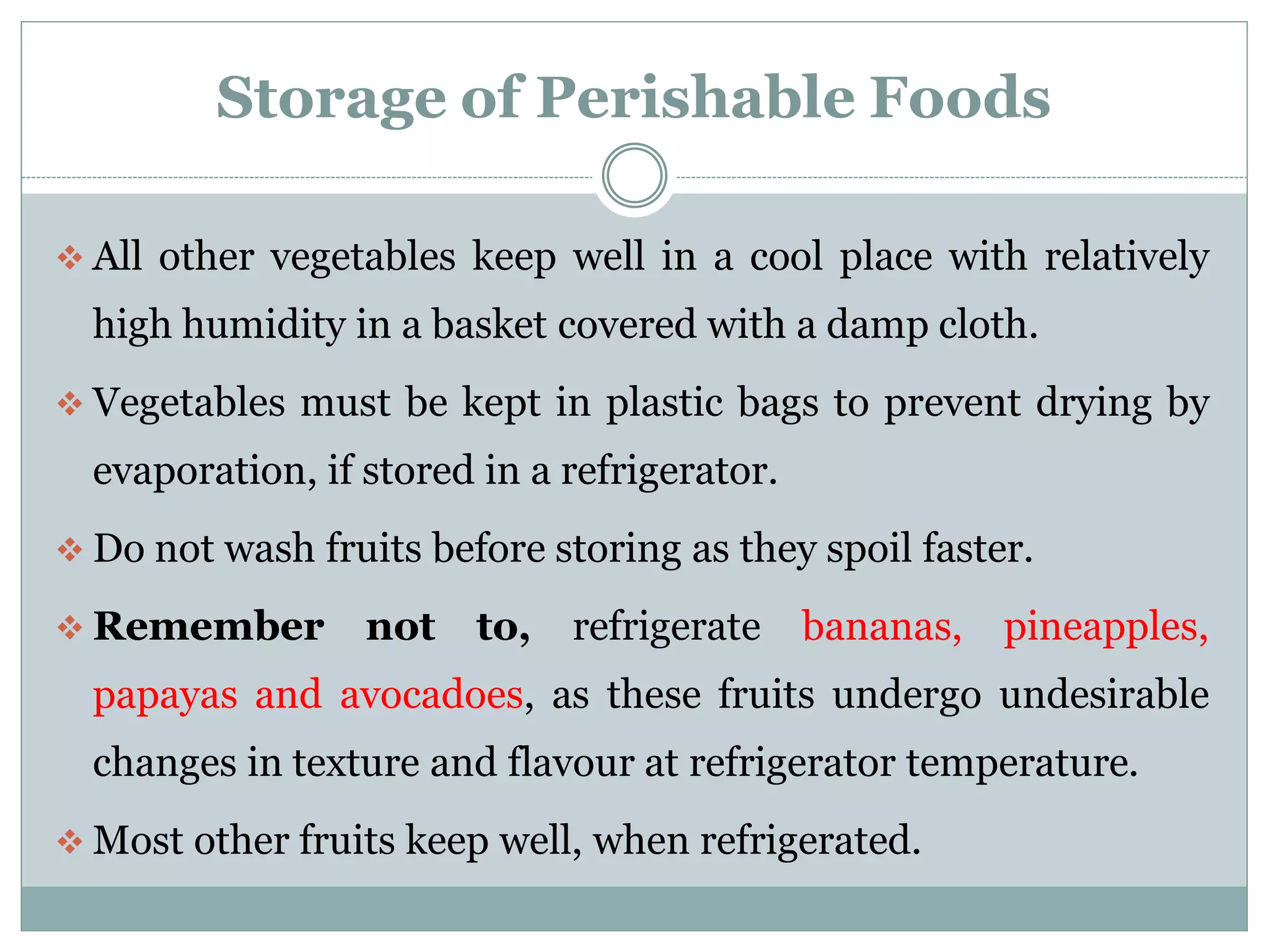 Types of food based on its perishability | PDF
