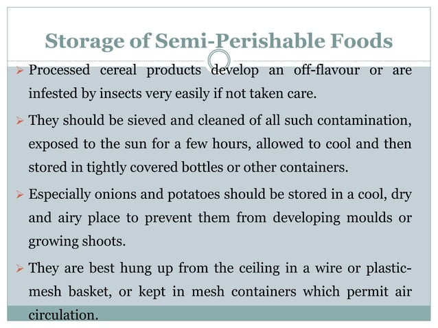 Types of food based on its perishability | PDF