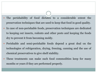 Types of food based on its perishability | PDF