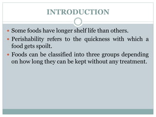Types of food based on its perishability | PDF