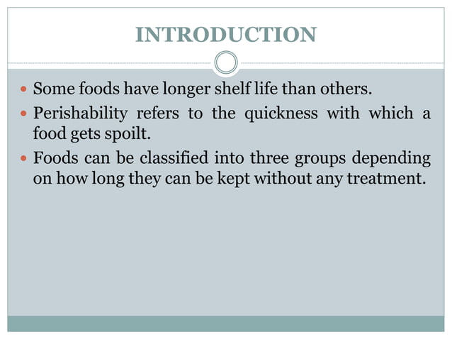Types of food based on its perishability | PDF