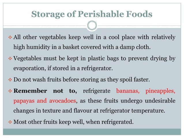 Types of food based on its perishability | PDF