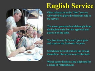 Types of food & beverage service | PPTX
