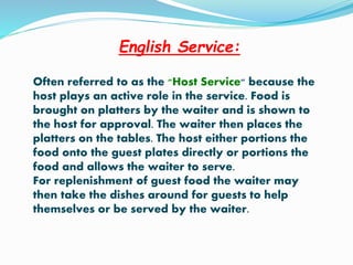 Types of food & beverage services...varun | PPT