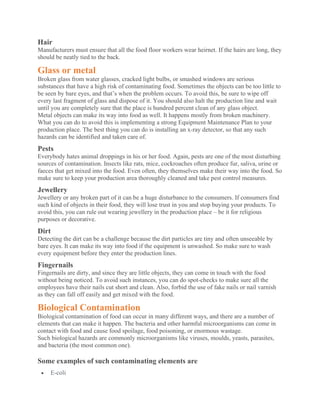 Types of food contamination | PDF