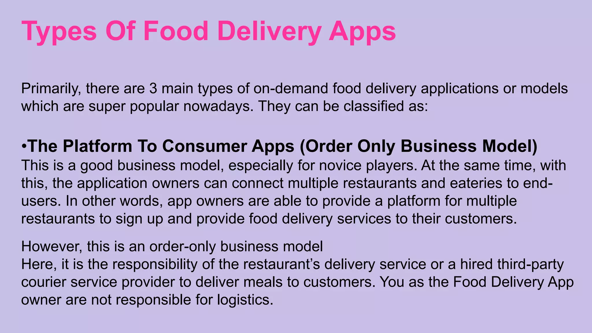 Food Delivery Platforms Business Models Explained | PPTX