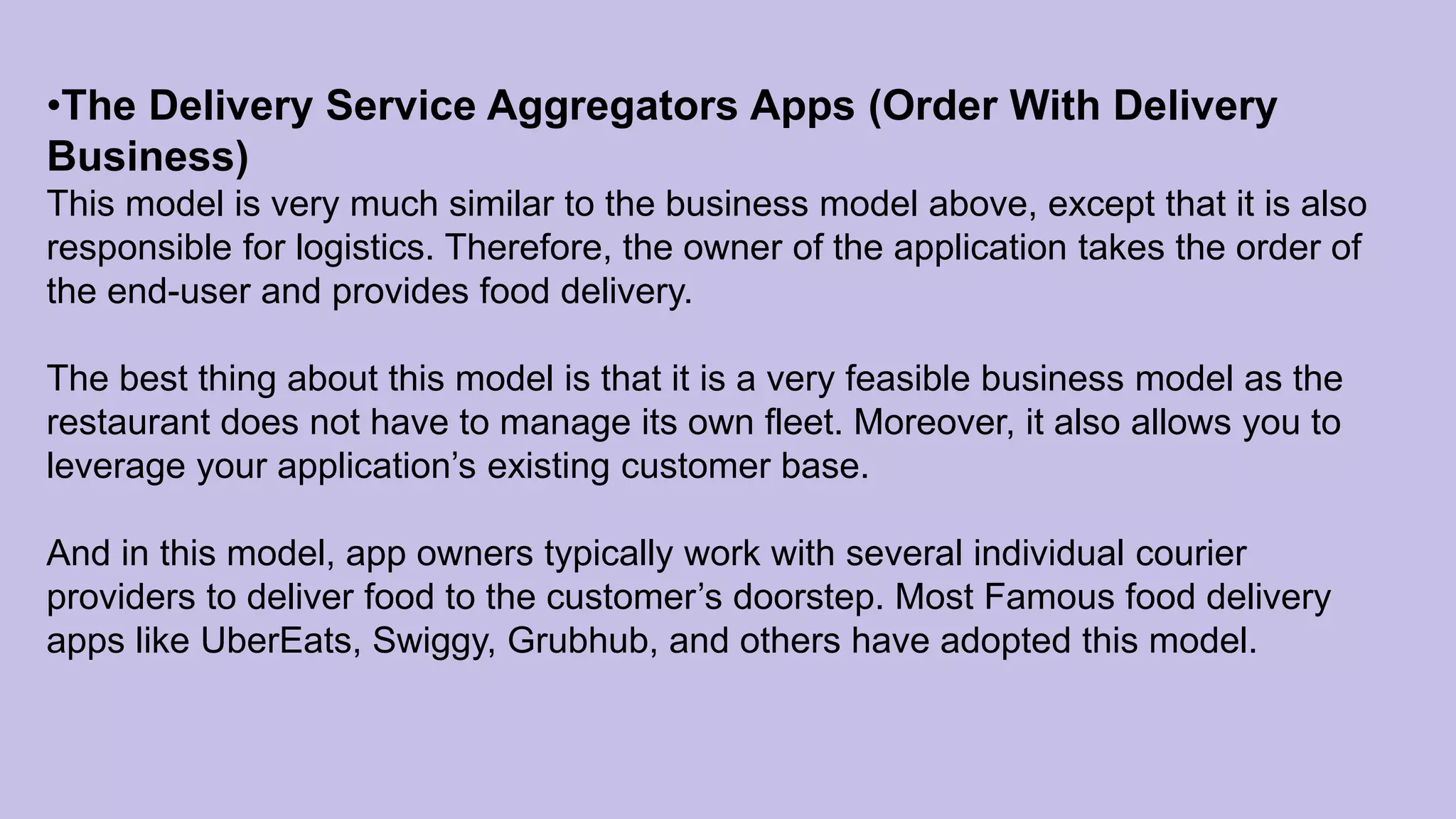 Food Delivery Platforms Business Models Explained | PPTX