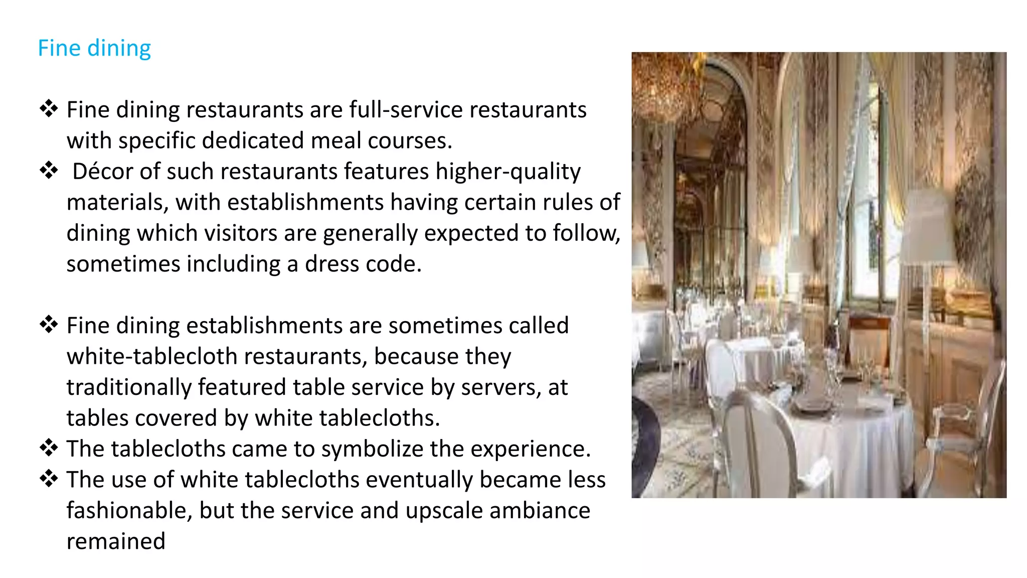 Types of food service establishments | PPTX