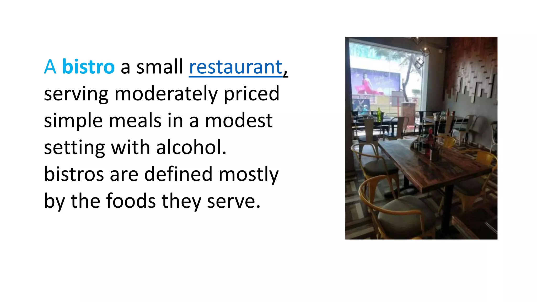 Types of food service establishments | PPTX
