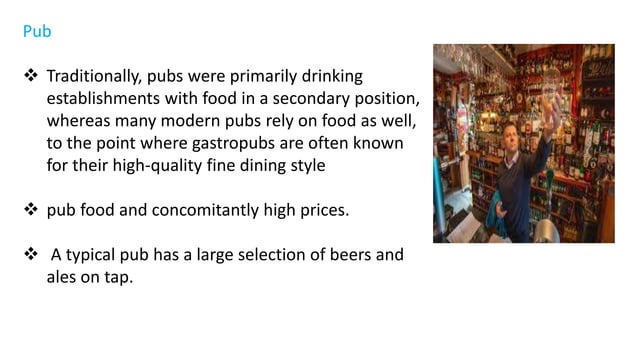 Types of food service establishments | PPTX