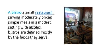 Types of food service establishments | PPTX