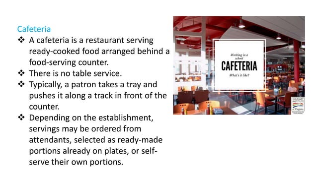 Types of food service establishments | PPTX