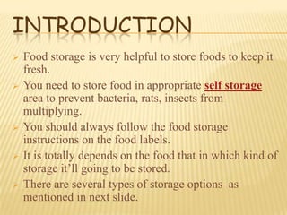 Types of food storage | PPTX