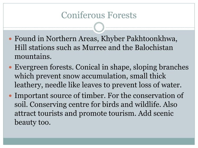 Types of Forests in Pakistan | PPTX | Geography | Science