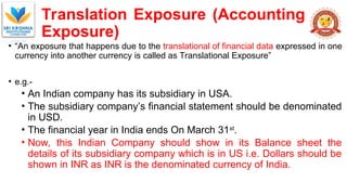 Types of foreign exchange exposure and calculation of exposure | PPT