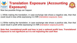 Types of foreign exchange exposure and calculation of exposure | PPT