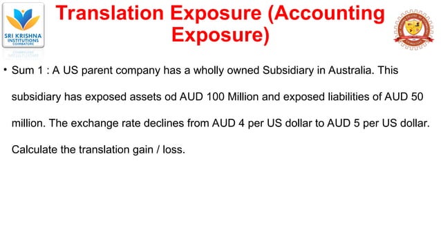 Types of foreign exchange exposure and calculation of exposure | PPT